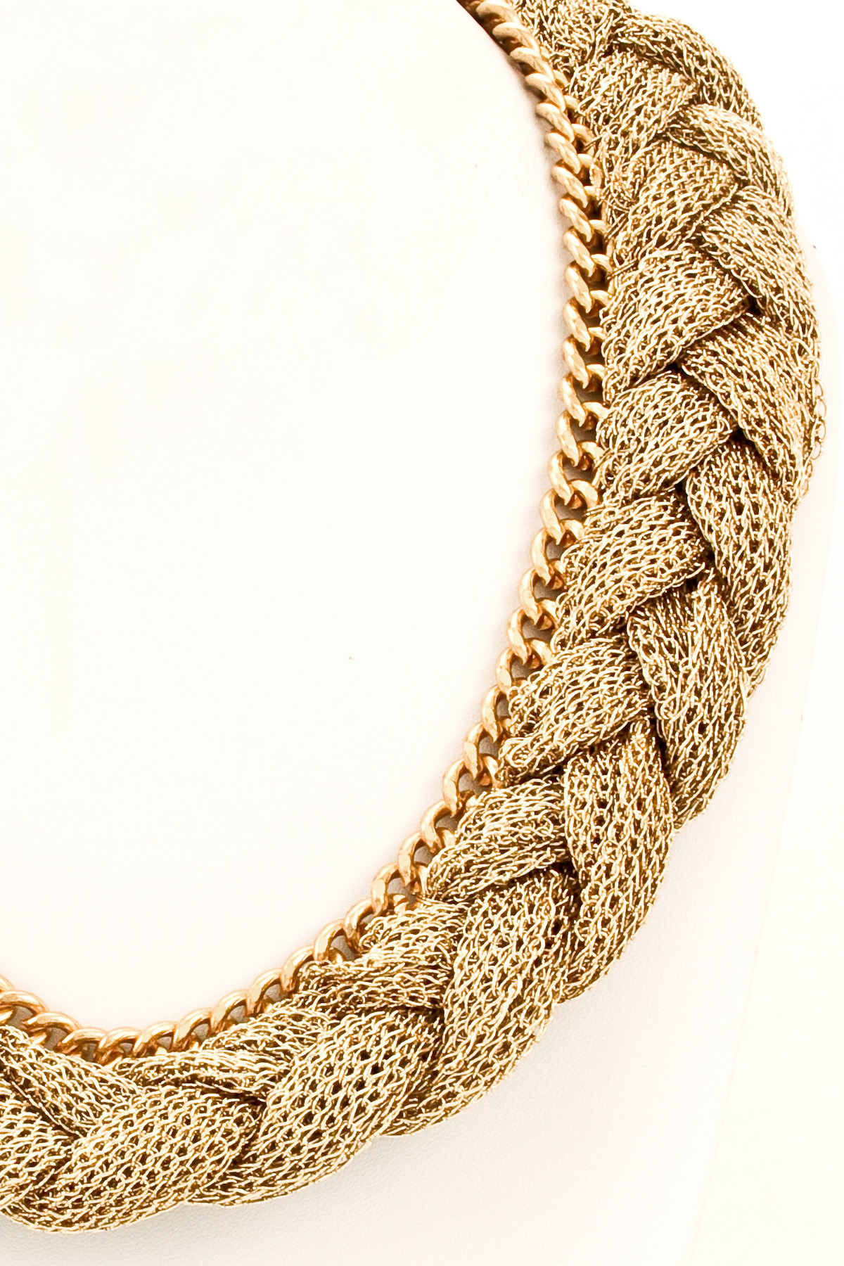 Mesh Chain Fabric Braid Necklace - Necklaces