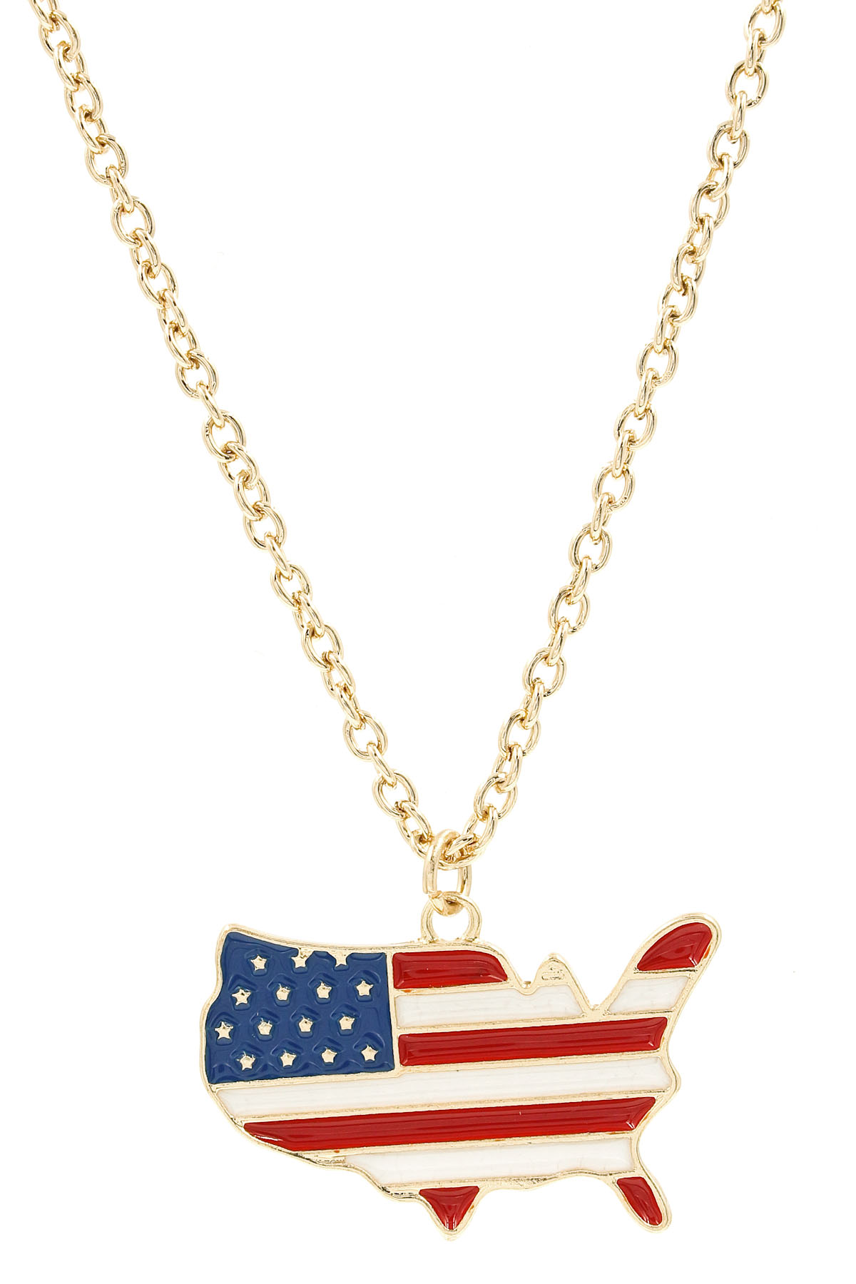 Enamel American Flag Necklace Set - Necklaces