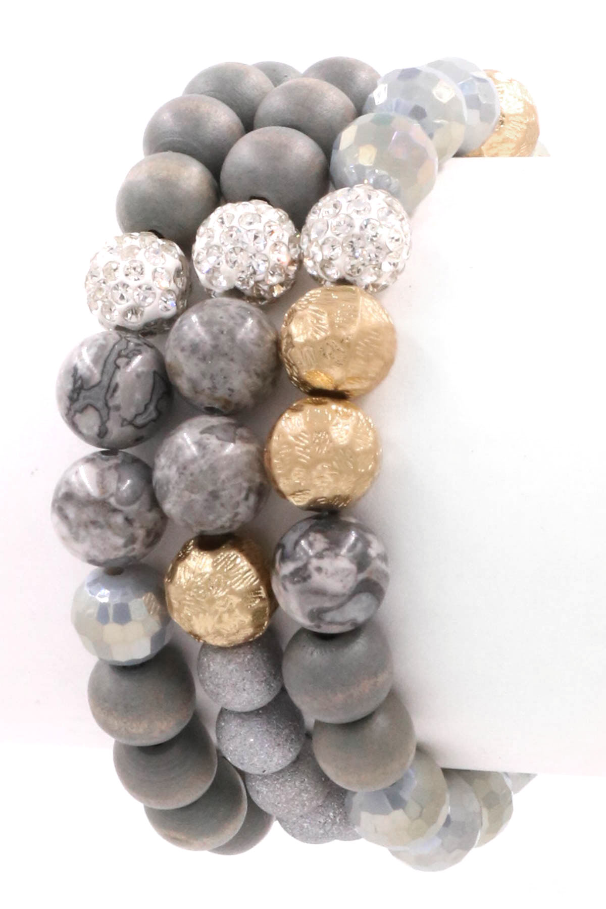 GRAY Assorted Bead Bracelet Set - Bracelets