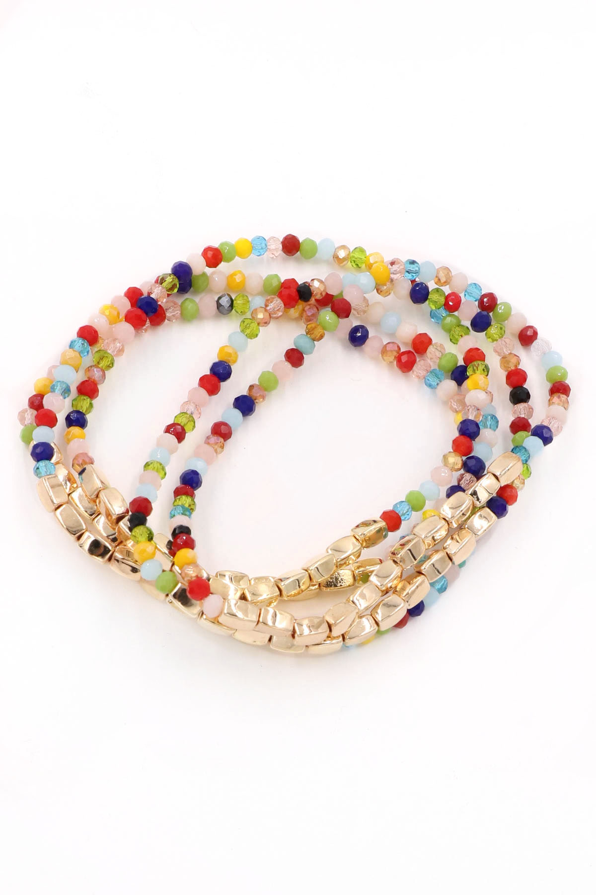 MULTI Faceted Bead Bracelet - Bracelets