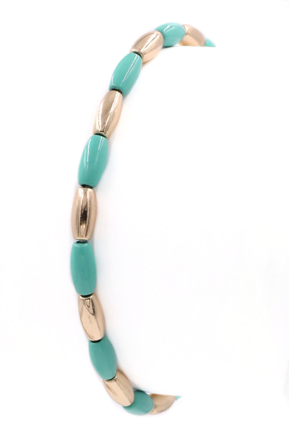 TURQUOISE Metal Bead Bracelet Set - Bracelets