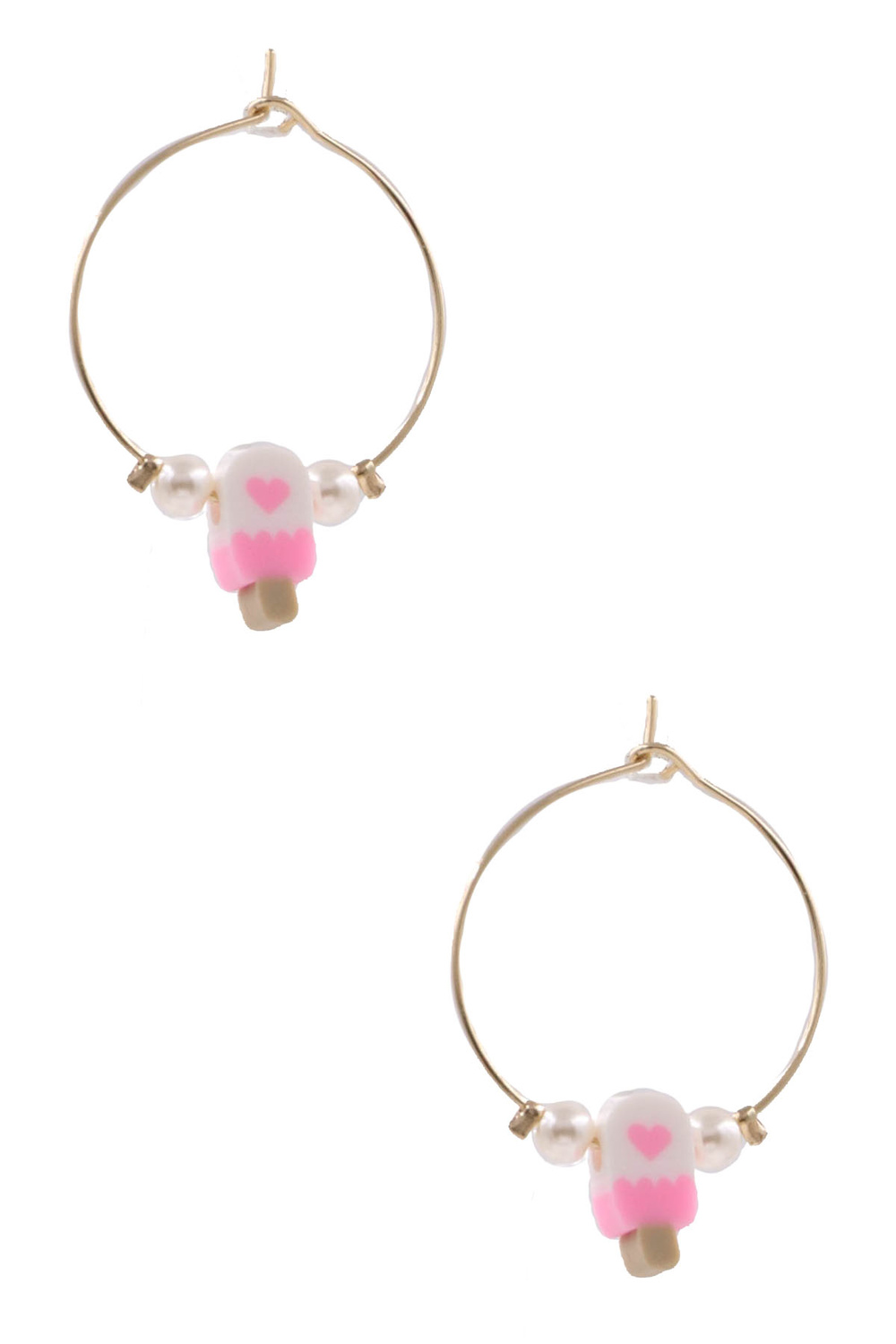PINK Ice Cream Hoop Earrings