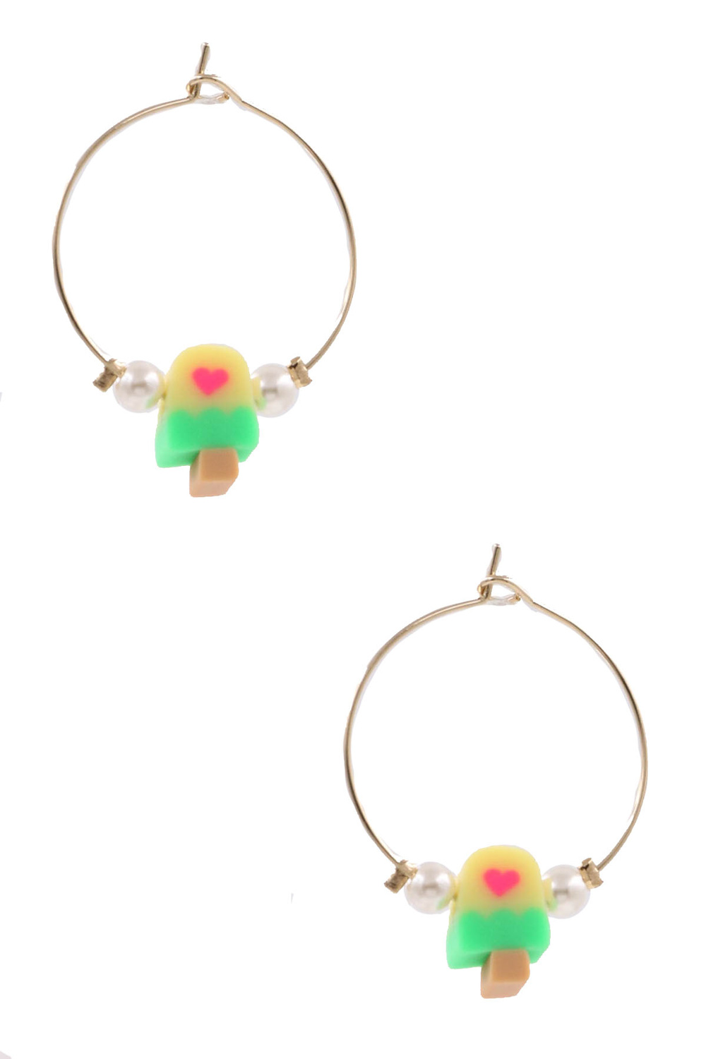 PINK Ice Cream Hoop Earrings