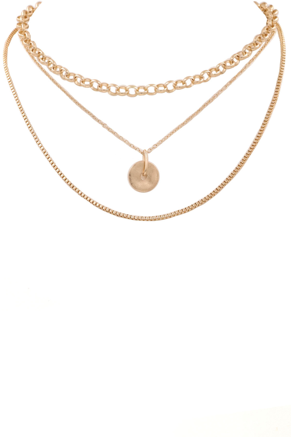 WORN GOLD Layered 3-Piece Necklace Set - Necklaces