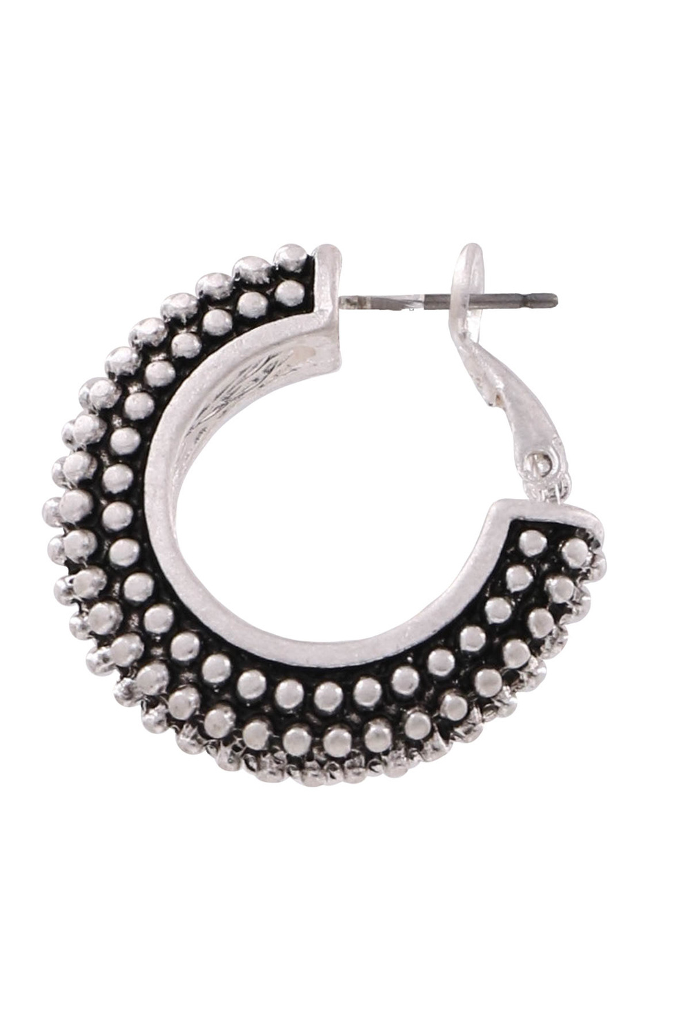 WORN SILVER Metal Hoop Earrings