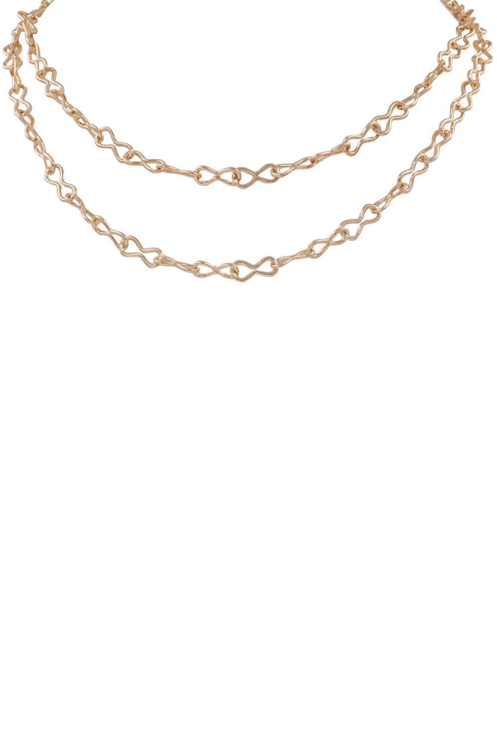 GOLD Metal Layered Infinity Cut Out Necklace - Necklaces