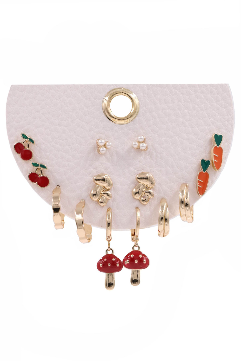 MULTI Metal Cherry Assorted Earrings Set